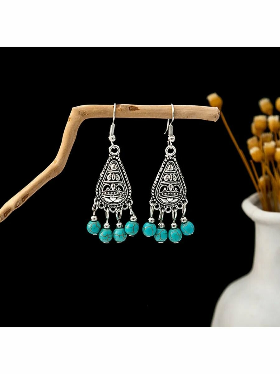 Серьги с подвесками, искусственный камень