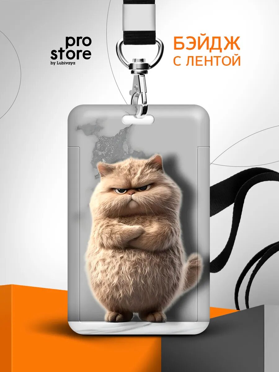 Чехол для пропуска, на ленте, с принтом, бейджик, пластиковый