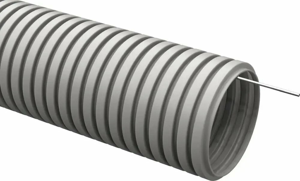 Труба гофр. гибкая ПВХ IEK CTG20-50-K41-015I внеш. D=50мм с протяжкой 15м сер
