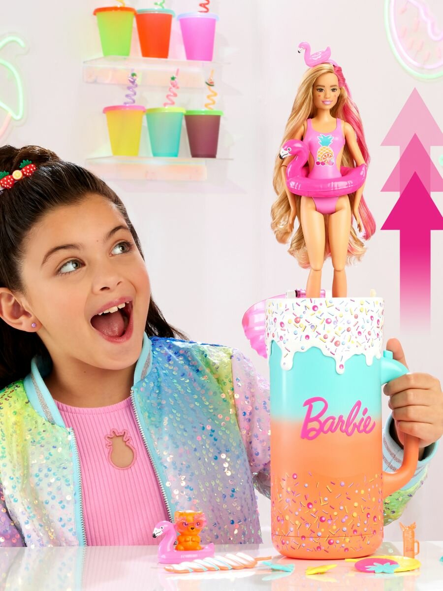 Кукла Barbie POP Reveal HRK57 в тубе с Барби, питомцем и пляжными аксессуарами