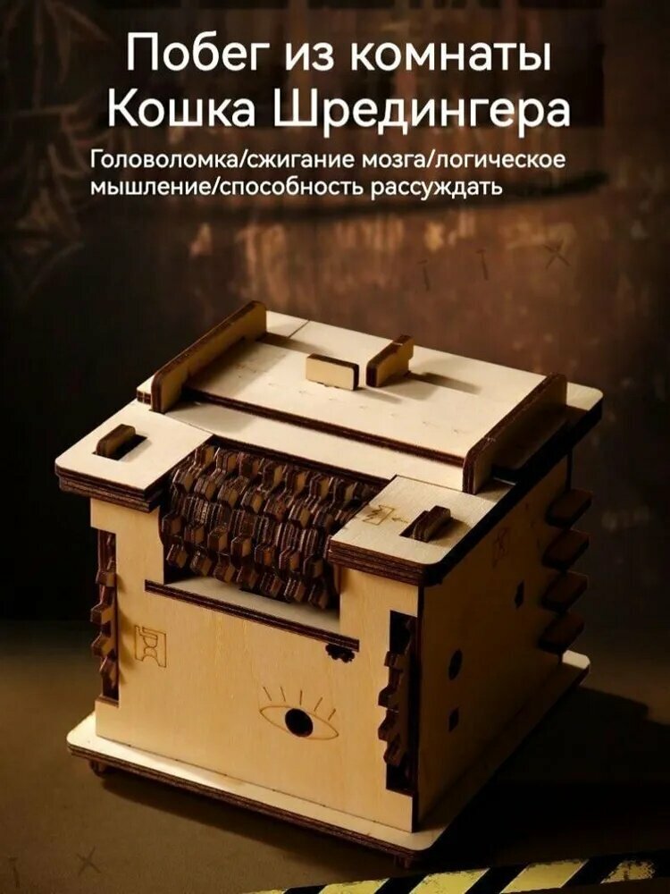 Головоломка для детей и взрослых / деревянный "Квест бокс: Кот Шредингера