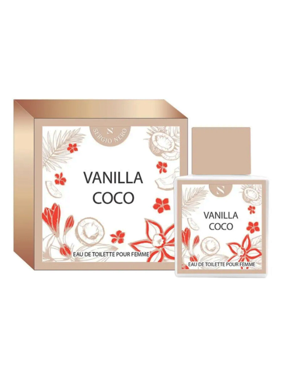 Sergio Nero Туалетная вода для женщин Vanilla Coco, гурманский, фуктовый. 50 мл