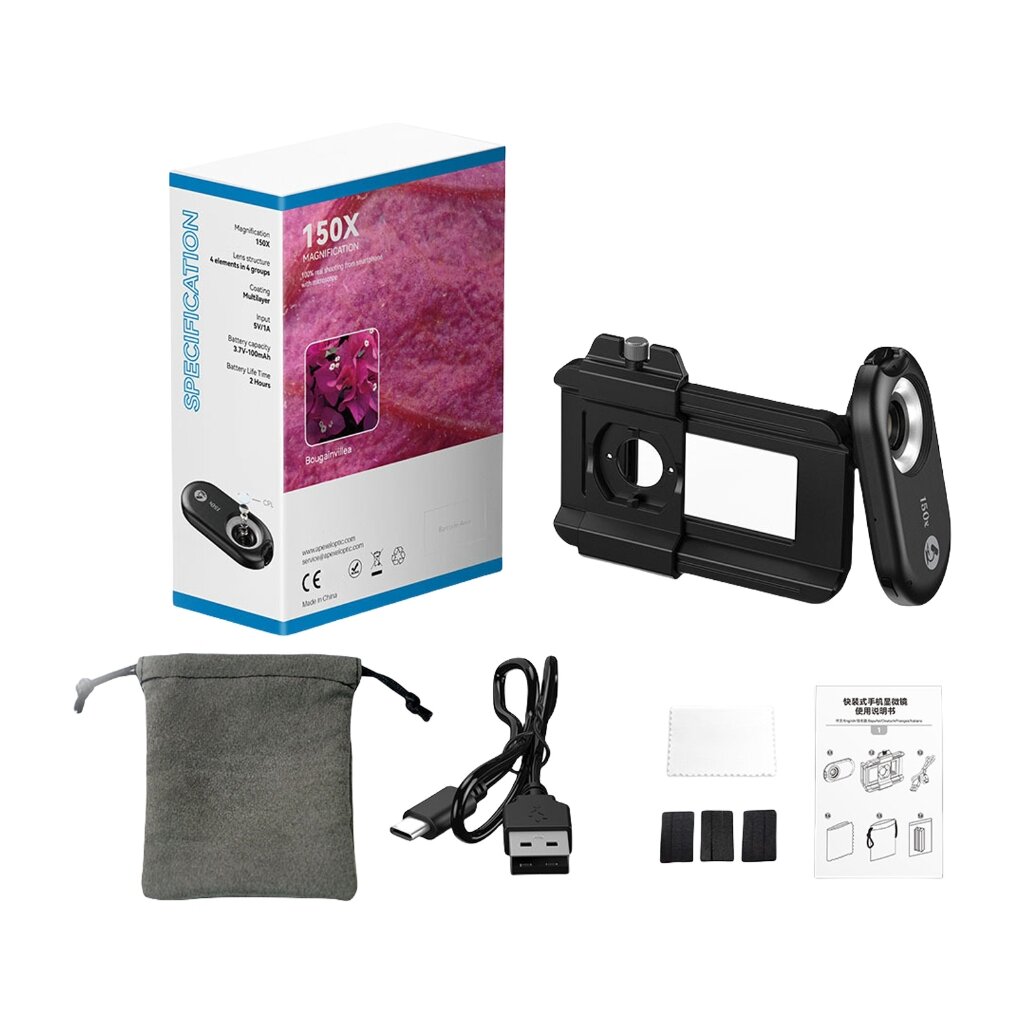 Многофункциональный объектив камеры телефона Съемный CPL-фильтр Встроенная светодиодная подсветка Компактного дизайна Мобильная камера для телефона