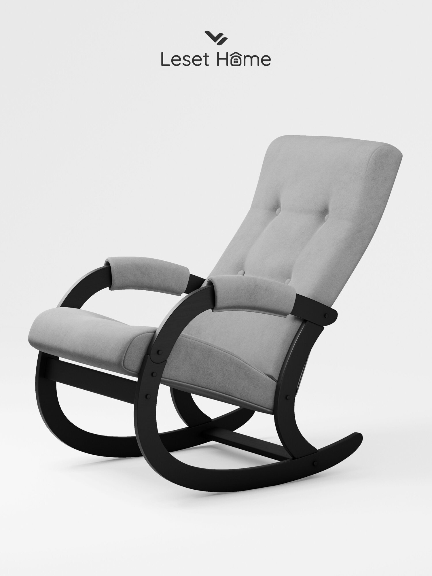 Кресло качалка мягкое для дачи на балкон в гостиную Leset Аура серое