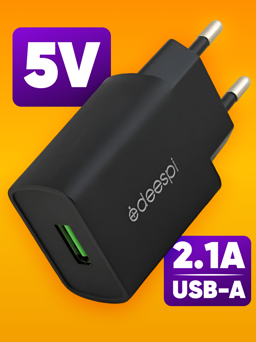 Зарядное устройство 2.1А / Универсальный блок питания usb / Сетевое зарядное устройство usb 5V, черный