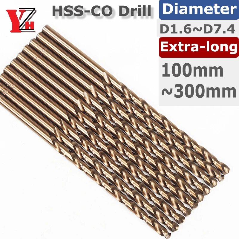 Спиральные сверла YZHOSOOWK HSS-CO 100-300 мм 3.1x160mm