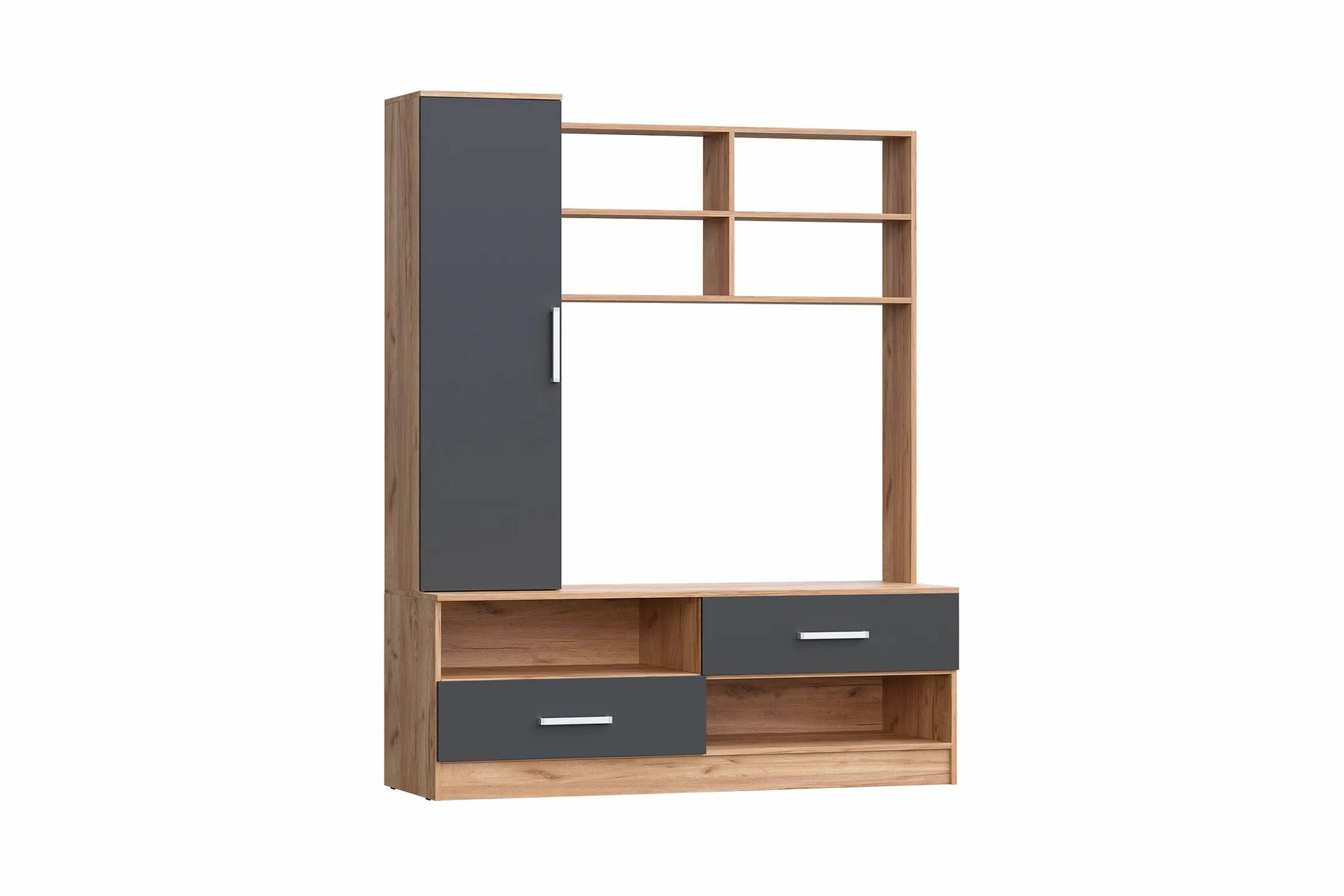 Гостиная Мартина центральная секция (Графит, Дуб Крафт)