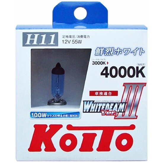 Лампа автомобильная Koito Whitebeam (100W) H11 55W PGJ19-2, 1шт, 0750W