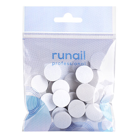 RuNail, Спонж-файл для педикюрного диска, размер M, 320 грит, серый, 25 шт.