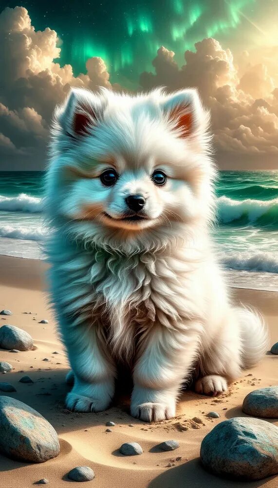 Алмазная Мозаика "Шпиц" 40x50 См Алмазная Вышивка / Картина Стразами Подарков / Украшения