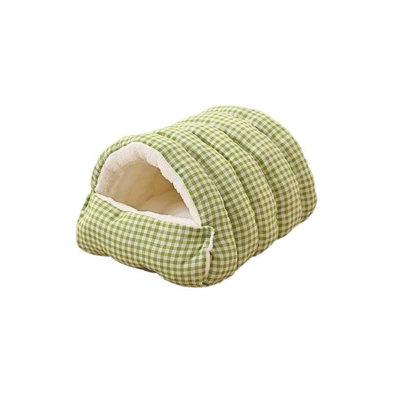 Уютное мягкое лежак-домик для кота и собаки, Зеленая сетка - S