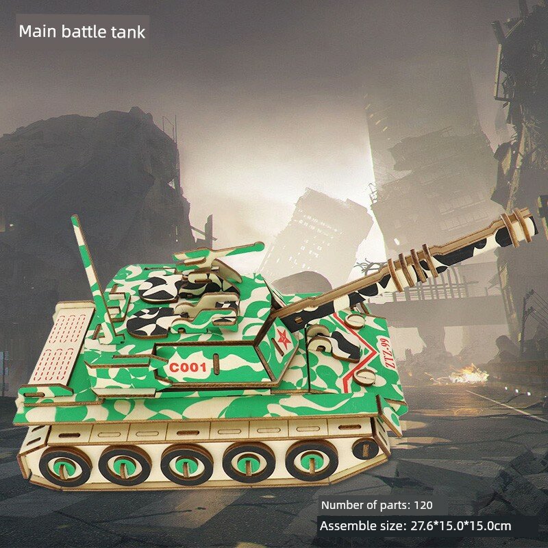 Деревянные игрушки имитируют военные сборные модели, деревянные трехмерные головоломки, детские развивающие