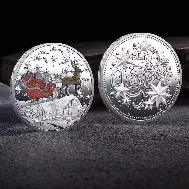Золотая коллекционная монета Рождество one size Silver