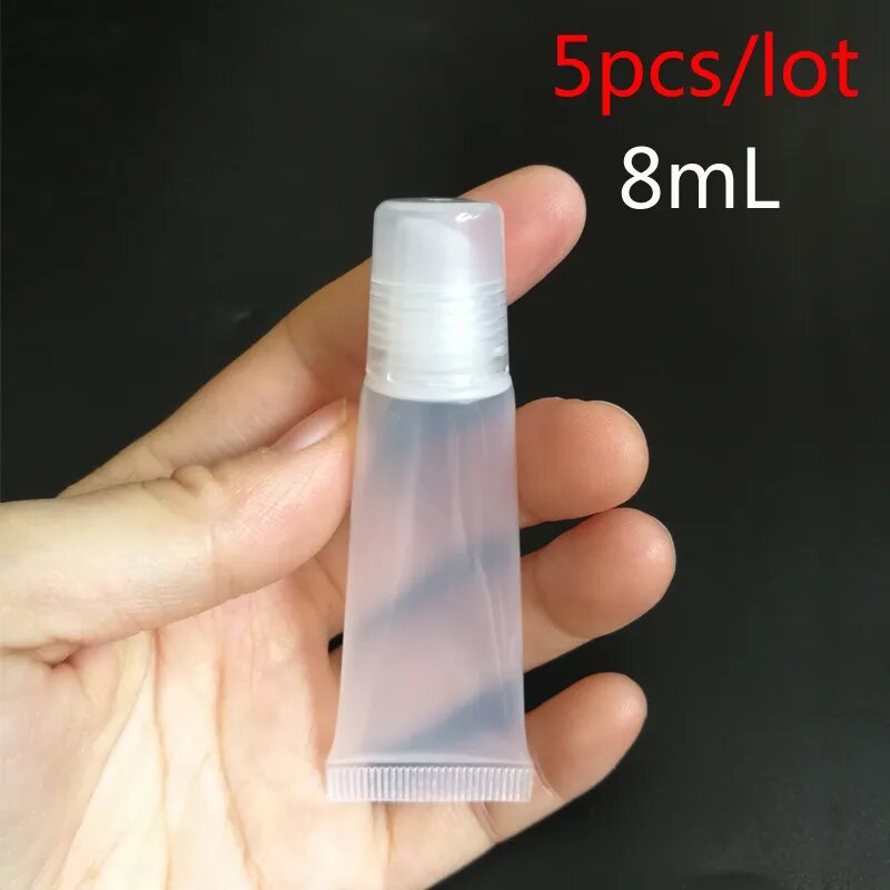5 шт, 8ml пустые тюбики для блеска для губ, контейнеры для зубной пасты Balm Travel, многоразовые маленькие бутылочки-сжиматели