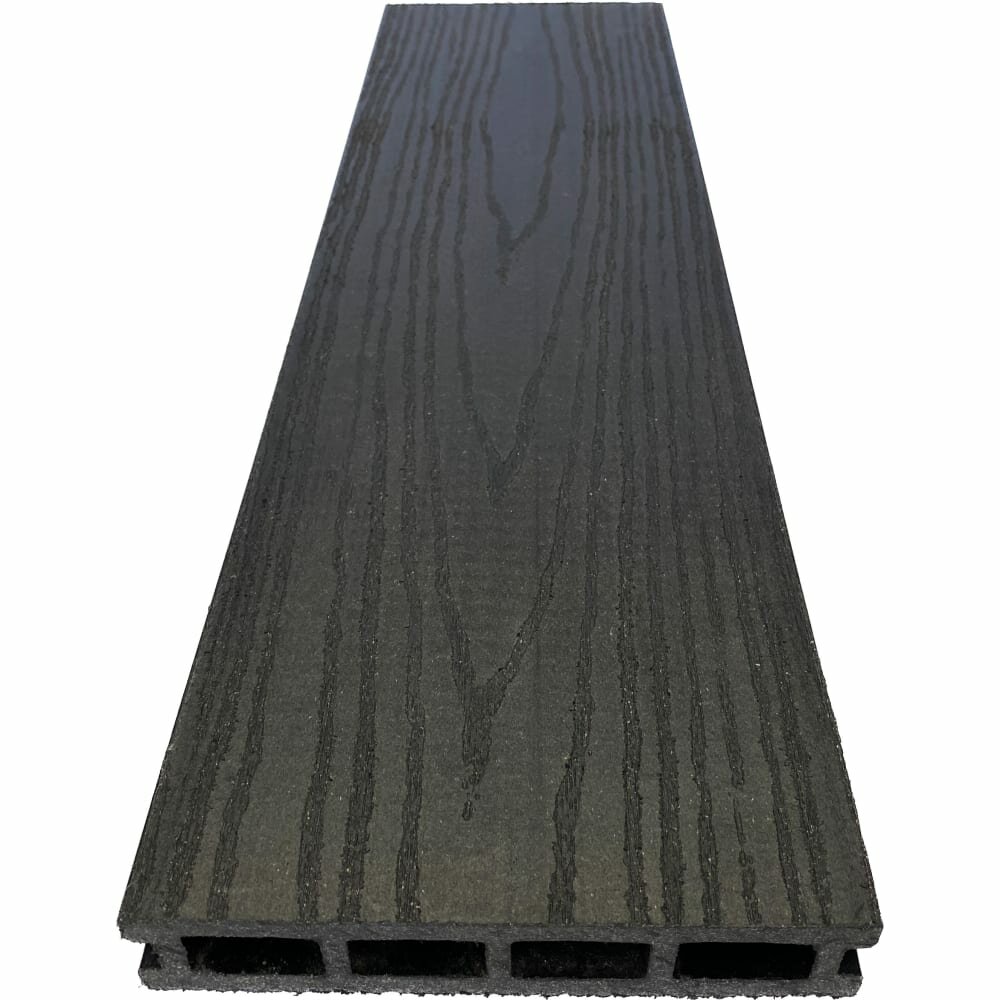 Террасная доска MasterDeck Classic Антрацит узкий вельвет/тиснение под дерево 3шт 10623300