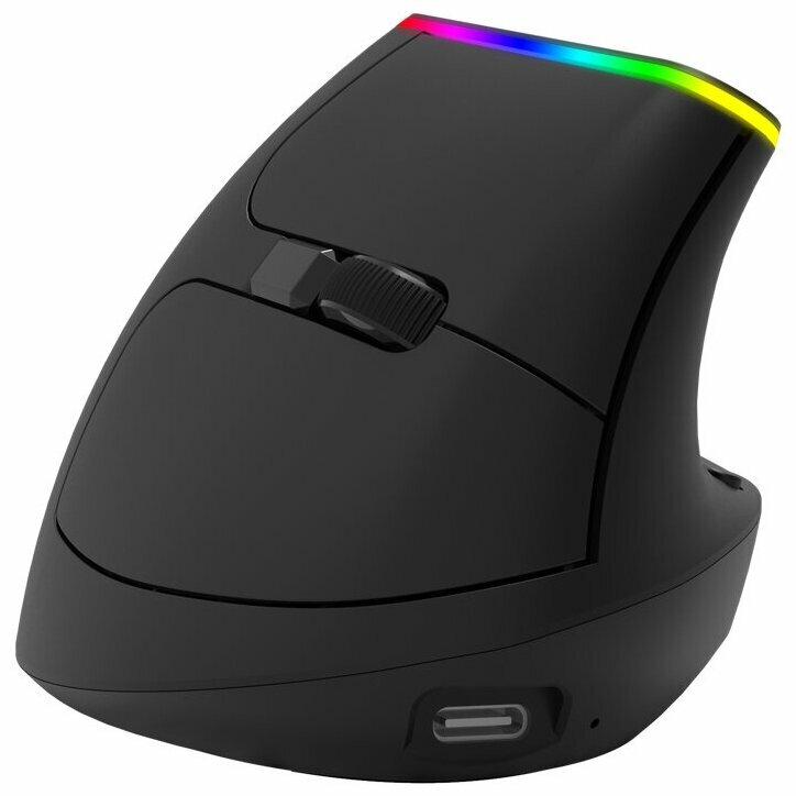 Мышь Вертикальная Игровая Harper Gaming Barrett WGM-07 беспроводная, черный, RGB