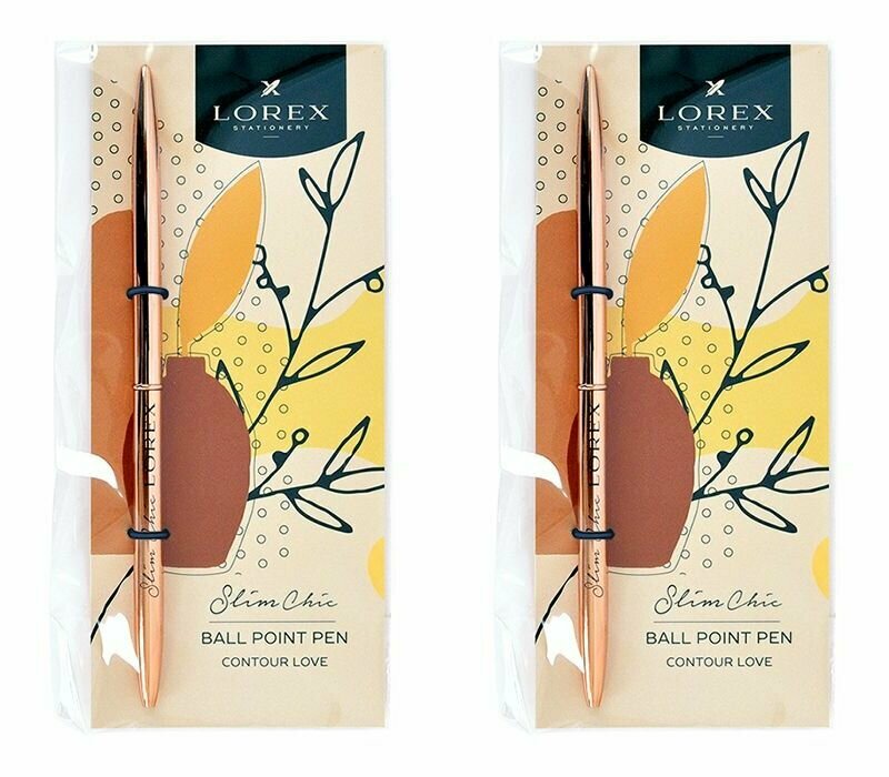 Lorex Ручка шариковая подарочная Slim Chic Contour Love, 0,7 мм, синие чернила, 2 шт