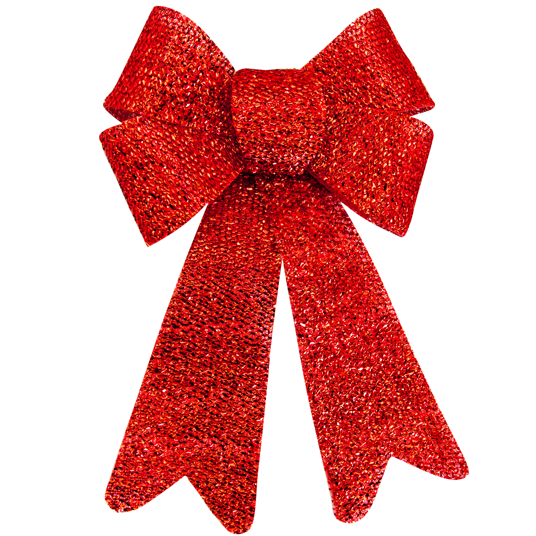 Декоративный бант Классический, Красный, с блестками, 16*23