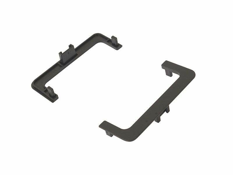 Комплект торцевых заглушек П-образных среднего профиля GOLA Alphalux(2 части: L+R), пластик черный