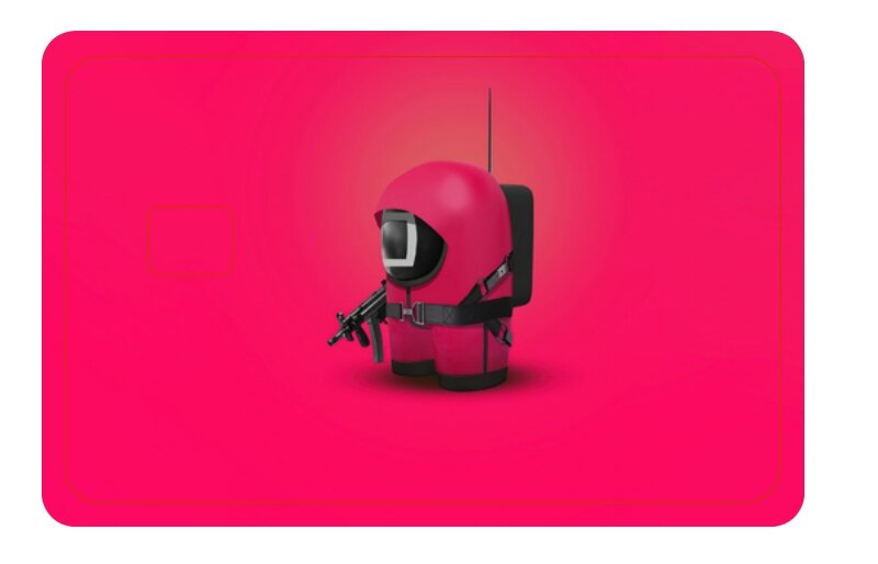 Наклейка на банковскую карту, стикер на карту, мемы, приколы, комиксы, стильная наклейка, Марвел, Игра в кальмара