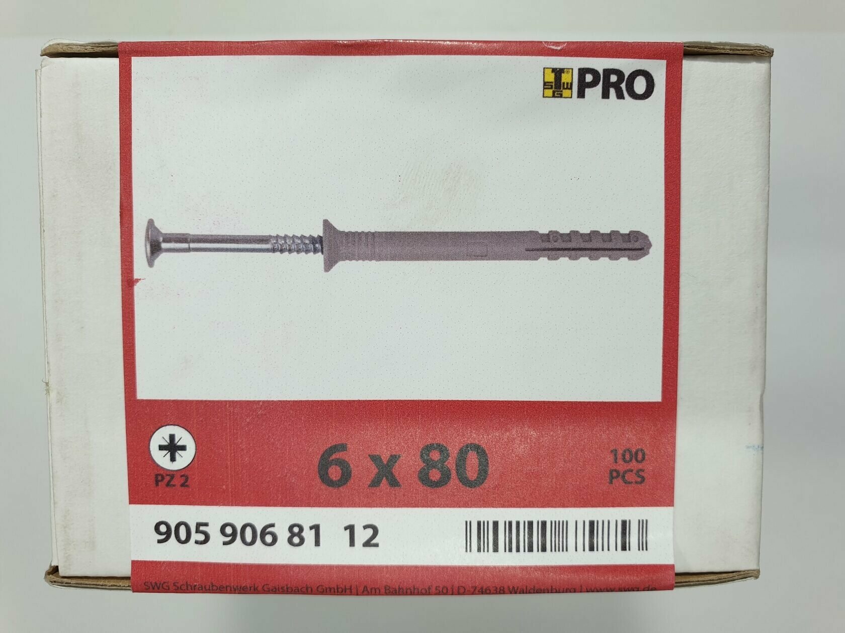 Дюбель-гвоздь 6x80 (100 pcs) SWG, Германия