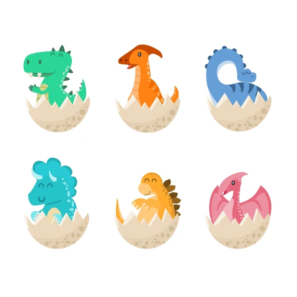 Наклейки стикеры Динозавры в скорлупе