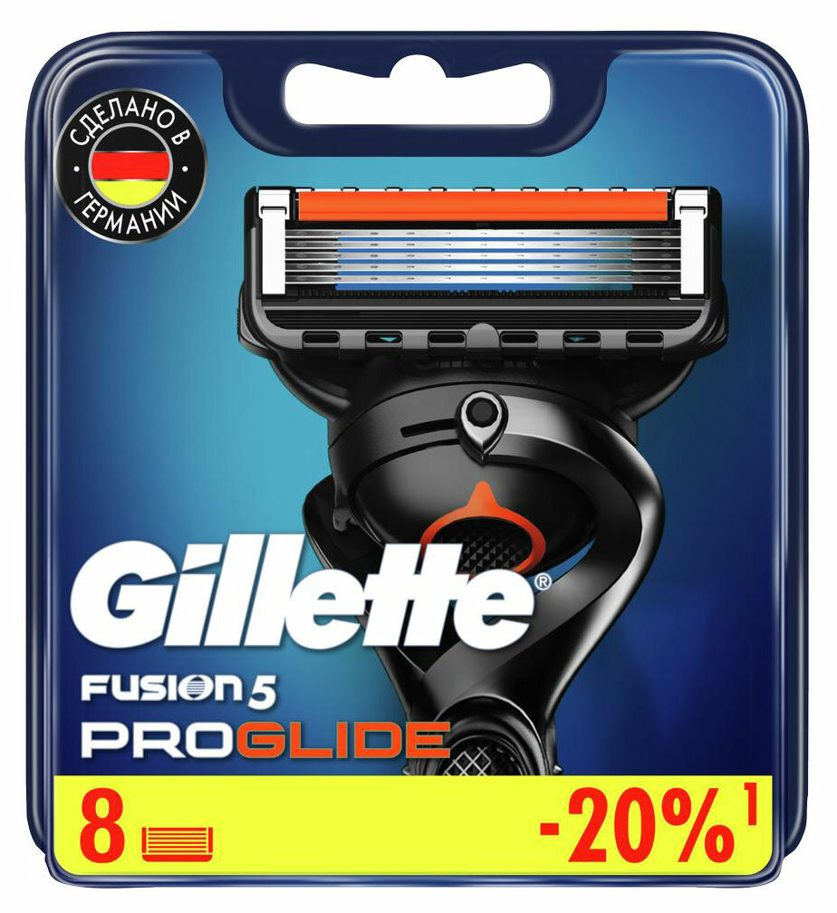 Сменные кассеты Gillette Fusion5 ProGlide для бритвы с 5 лезвиями, 8 шт