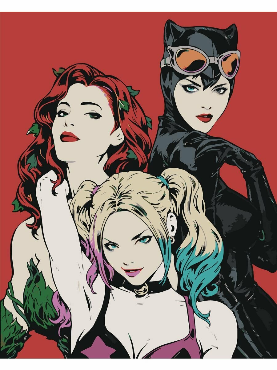 Картина по номерам на холсте с подрамником, Женщина кошка, 40х50 см