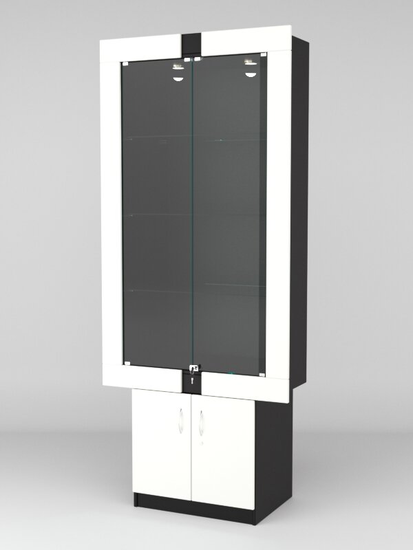 Витрина "электра" №3-1 (задняя стенка - ДСП), Черный-Белый. Производитель товара - компания Westcom.