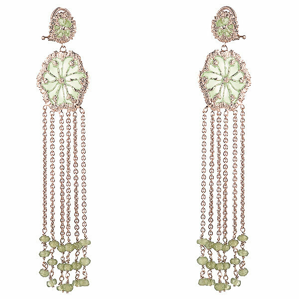 Серьги, серебро, 925 проба, перидот