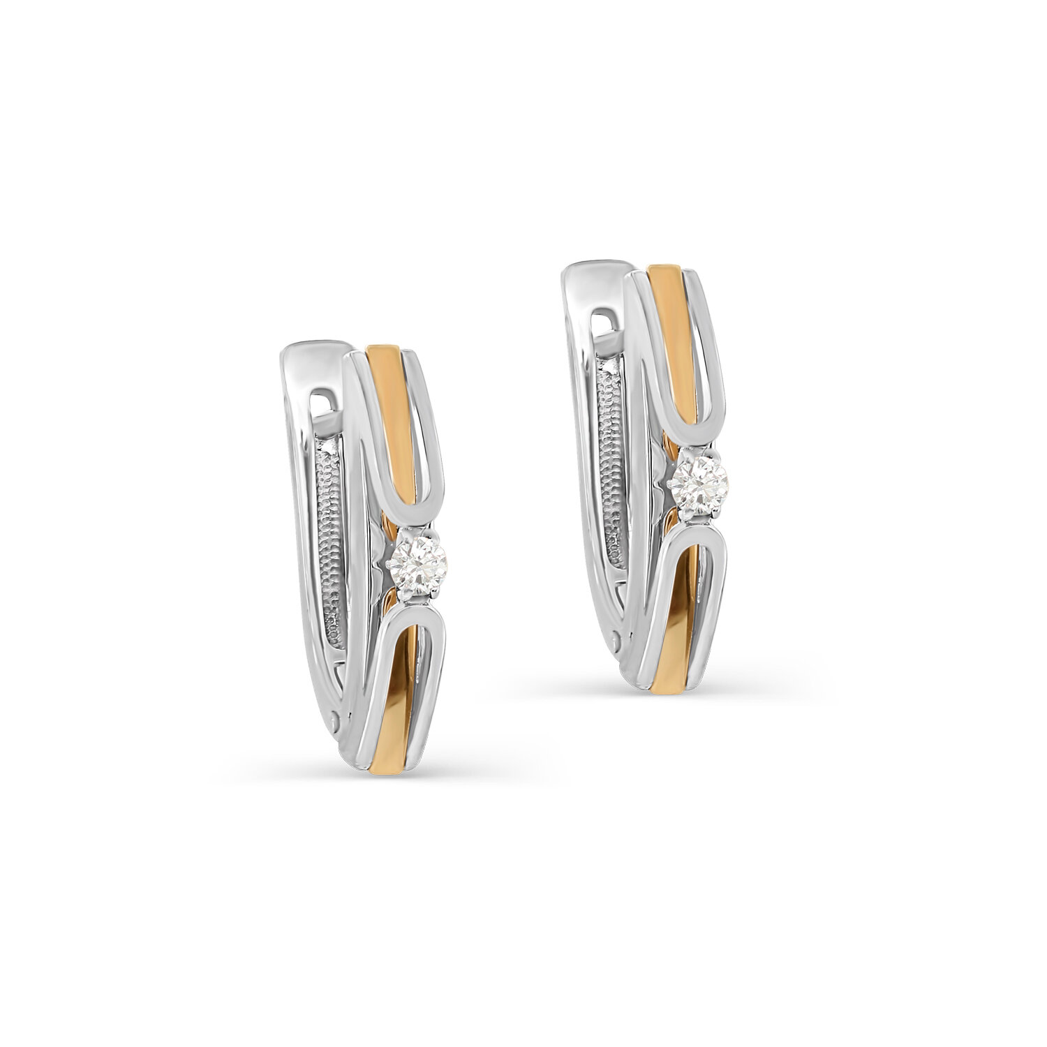 Серьги JEWELIN, белое золото, 585 проба, бриллиант