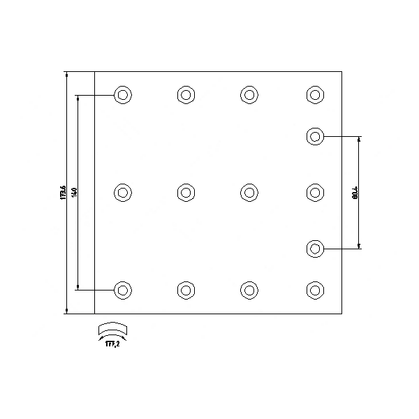 STELLOX 85-01098-SX (1506755 / 1522141 / 21534097) накладки торм. с заклепк. std 8шт. 19938 18.2-13.5 (410x175)(93683 / l8 112)\