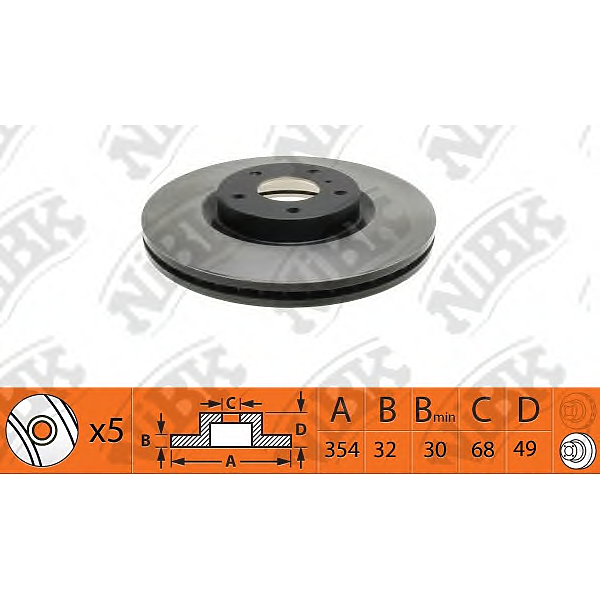 NIBK rn1428 (40206JL00A / 40206JL00B / RN1428) диск тормозной передн. Infiniti (Инфинити) fx35 3.7 5.0