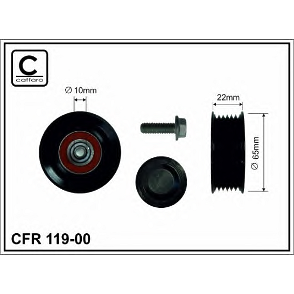 CAFFARO 119-00 (1361876 / 1753079J50 / 51758384) ролик натяж-ля ремня