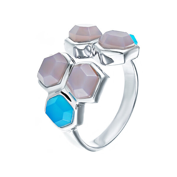 Кольцо, серебро, 925 проба, агат