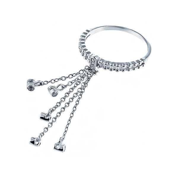 Кольцо, серебро, 925 проба, фианит