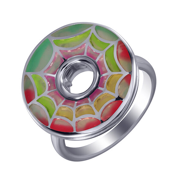 Кольцо, серебро, 925 проба, родирование, эмаль