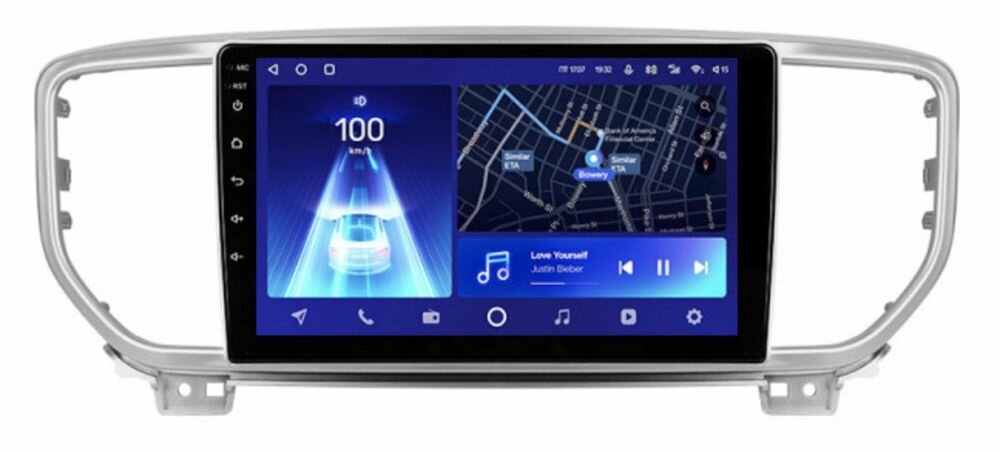 Автомагнитола с рамкой 2 din 9 дюймов для Kia Sportage 4 2018-2022 рестайлинг серебро / Android 2Gb+32Gb / GPS / Bluetooth / Wi-Fi / FM-радио