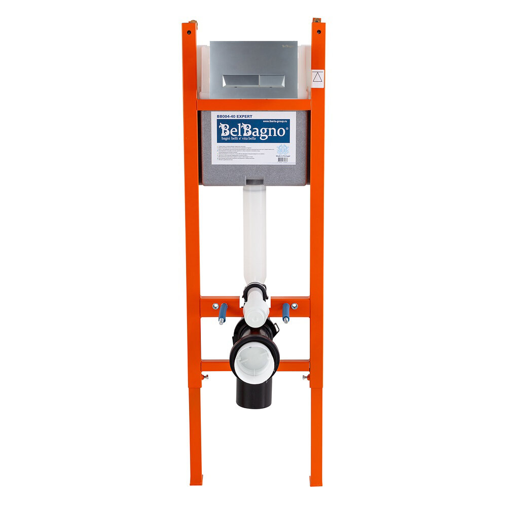 Инсталляция для унитаза BelBagno BB004-40 EXPERTс кнопкой BB011-MR-CHROME. M хром матовый