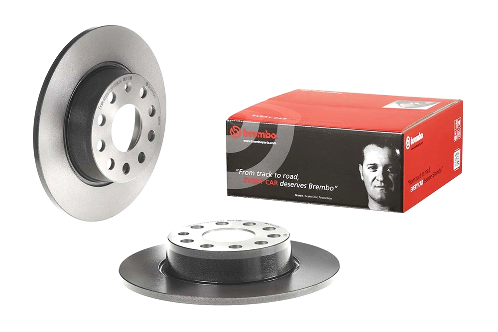 BREMBO 08. B413.11 (08B41310 / 08B41311 / 100337120) 08. b413.11 диск тормозной задний\ Audi (Ауди) a3, Skoda (Комплект 2 штуки)