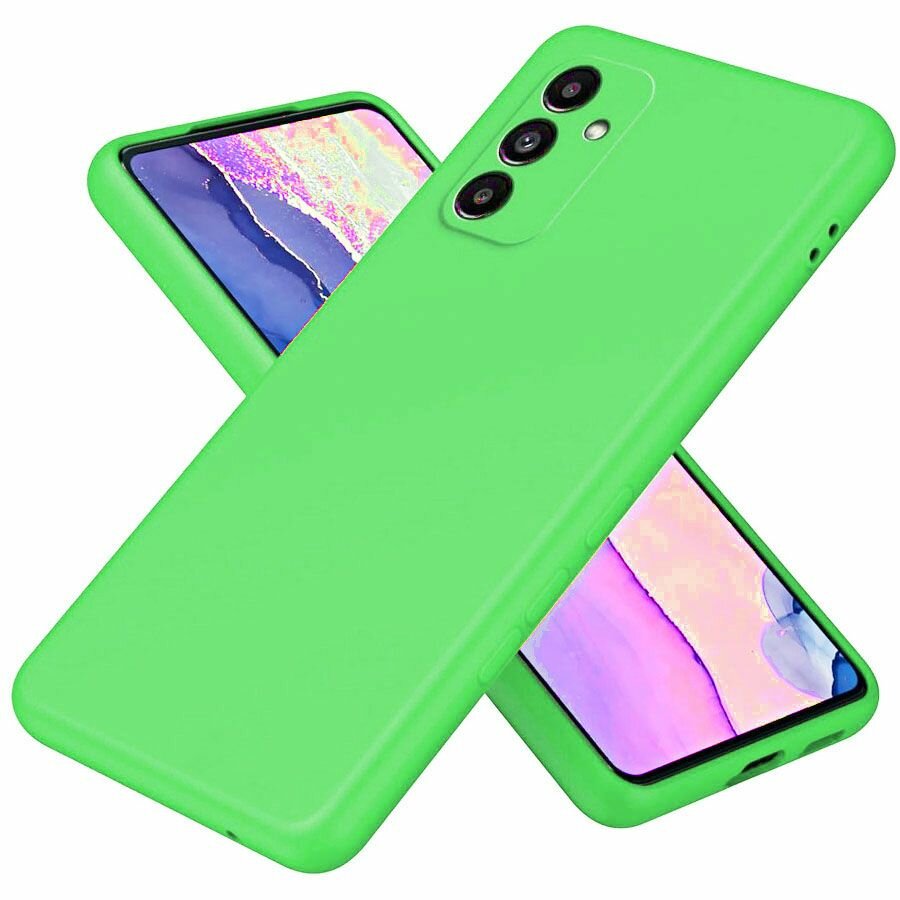 Силиконовая накладка Silky soft-touch для Samsung S23 FE салатовый