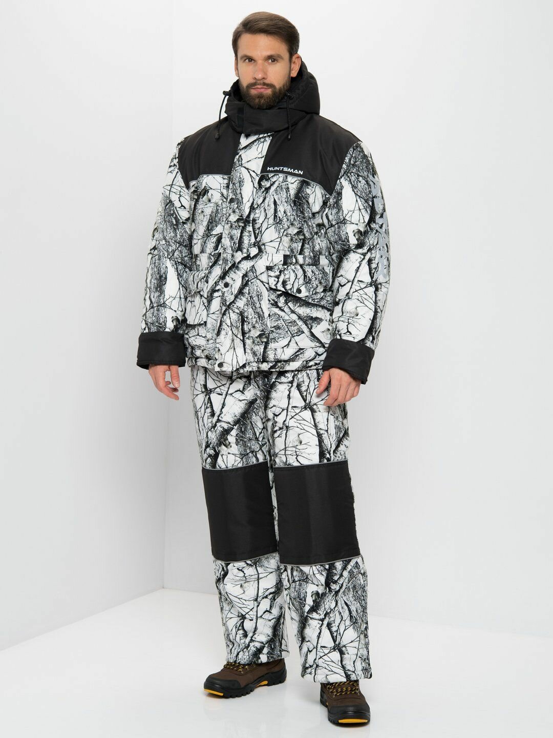 Костюм зимний Альтаир, фирма Huntsman, цвет Белый лес (Ветки), размер 60-62/170-176