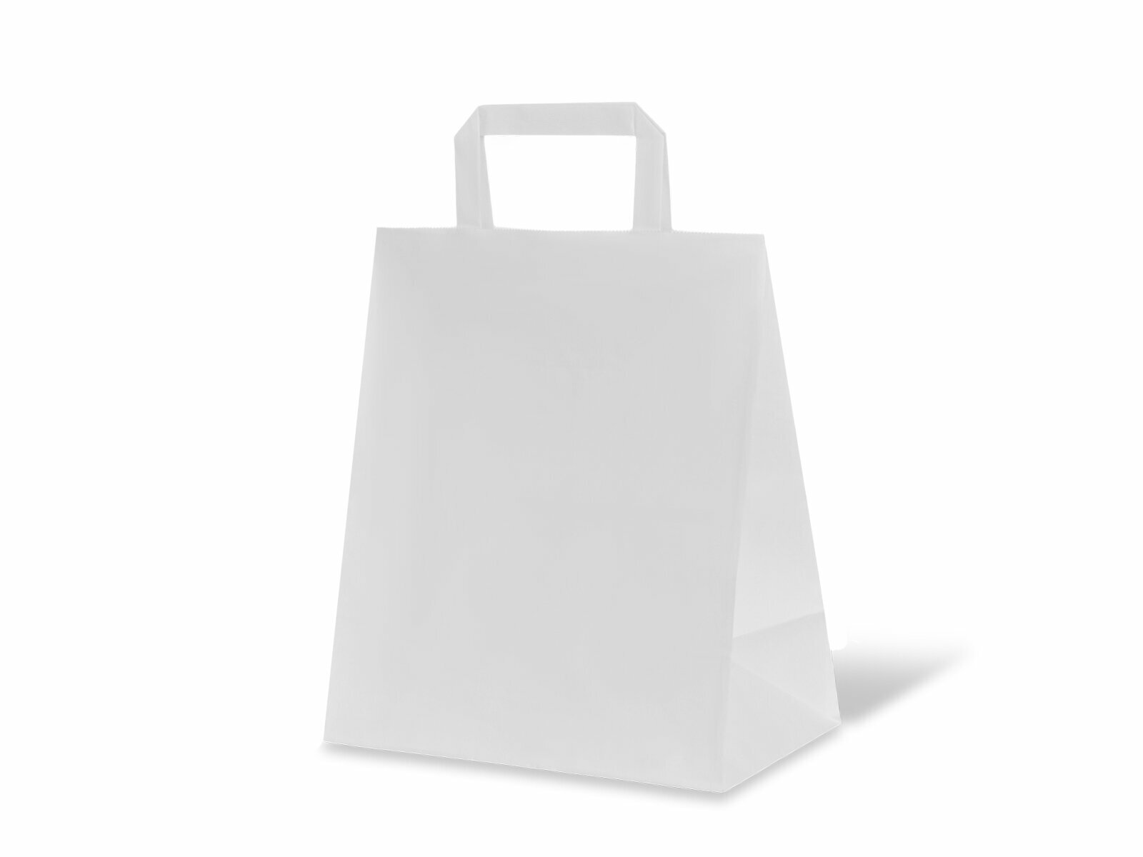 Пакет бумажный с плоскими ручками 280х150х320мм белый 80г уп/25шт