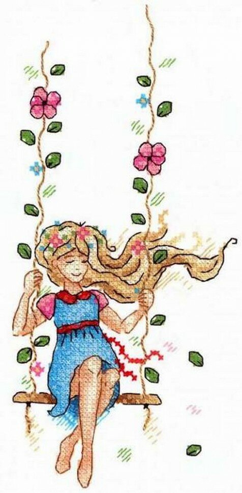 Набор для вышивания Жар-Птица #В-537 Мечтательница, Счетный крест, 10 x 18 см