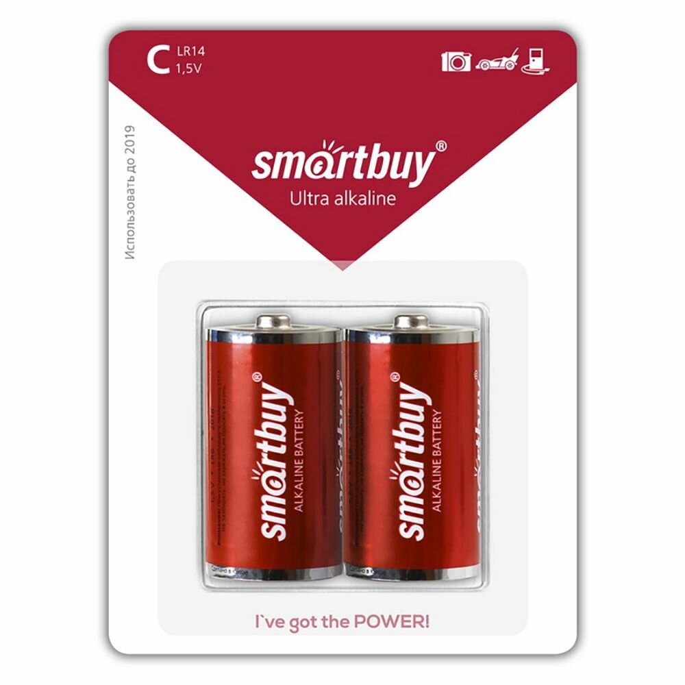 Батарейка LR14 (C) Smartbuy, 2 шт./уп.