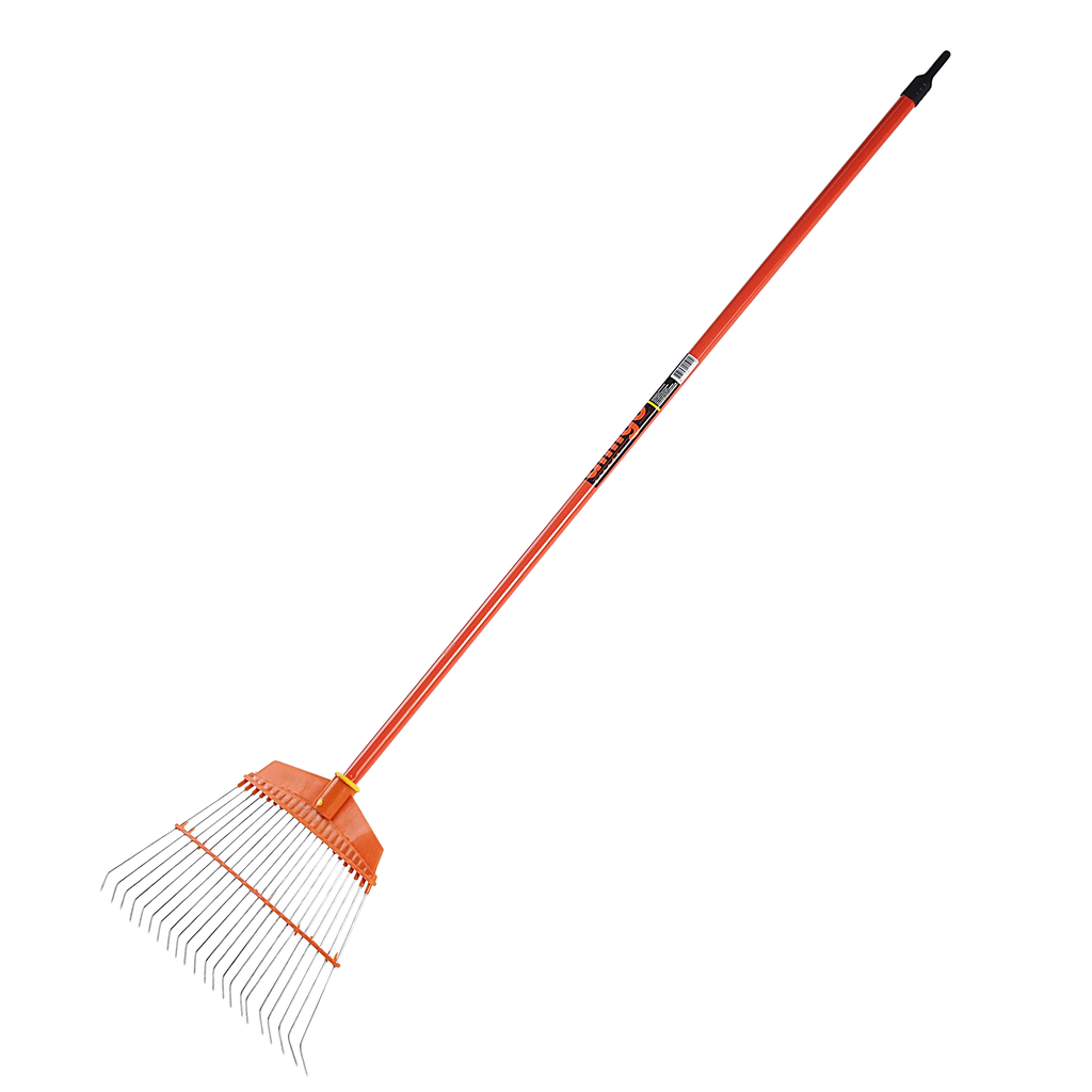 Грабли веерные 22 зуба оцинкованные с металлопластиковым черенком AMIGO