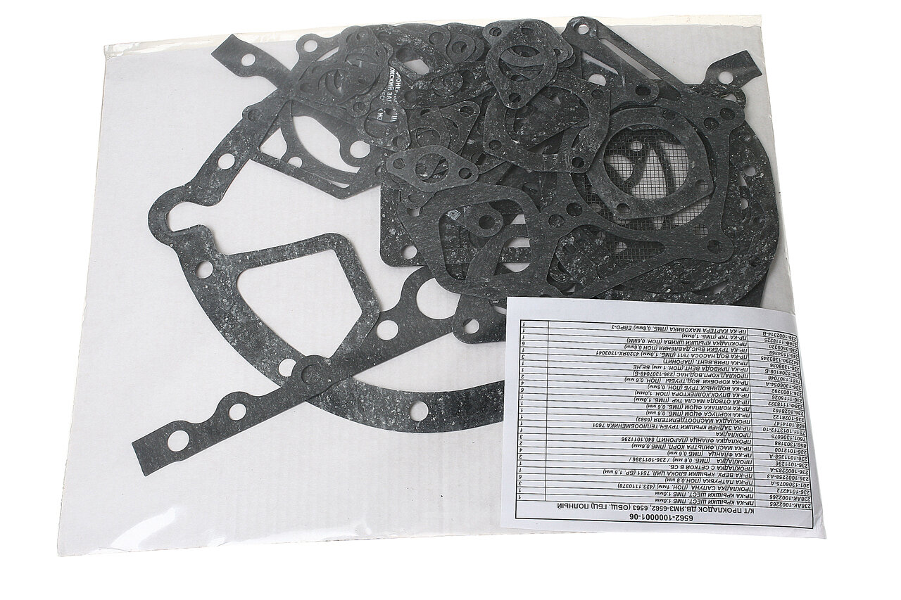 Прокладка двигателя ЯМЗ-6562,6563 (общ. ГБЦ) комплект без ГБЦ (27 наименований) РД