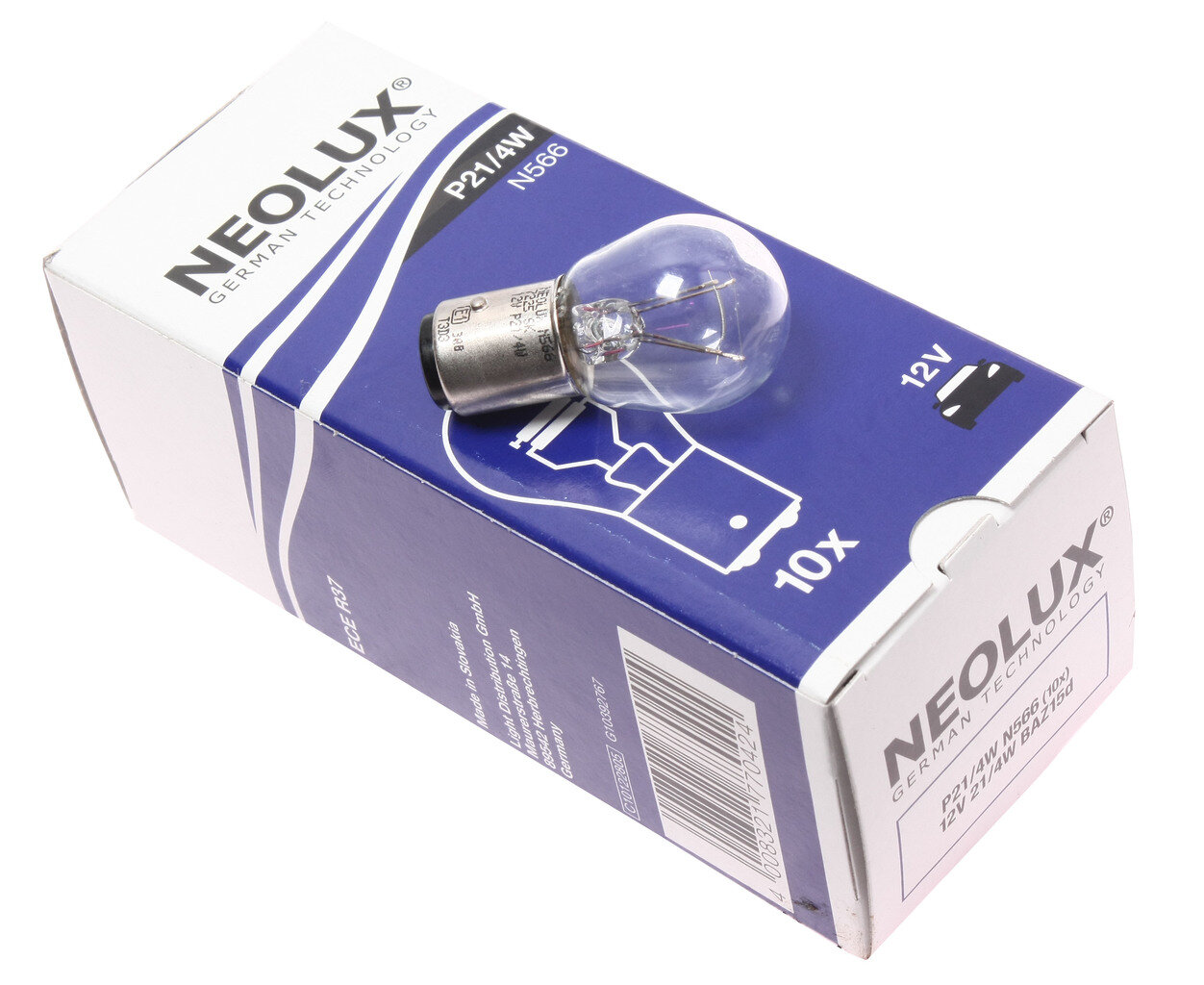 Лампа 12V P21/4W BAZ15d 440/15лм Standard NEOLUX
