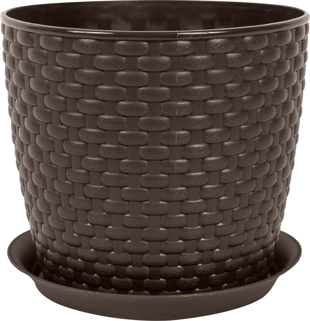 Кашпо Idea Ротанг d18 h15.8 см v3 л пластик коричневый