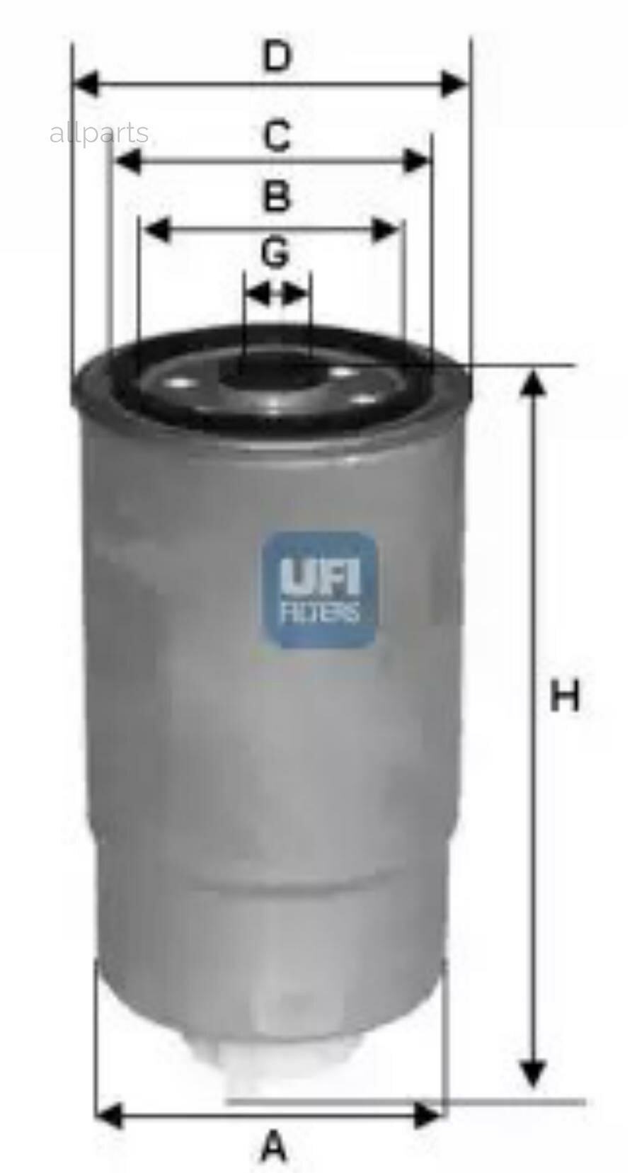 UFI 2435100 Фильтр Дизельный AUDI FORD VOLKSWAGEN DIV.